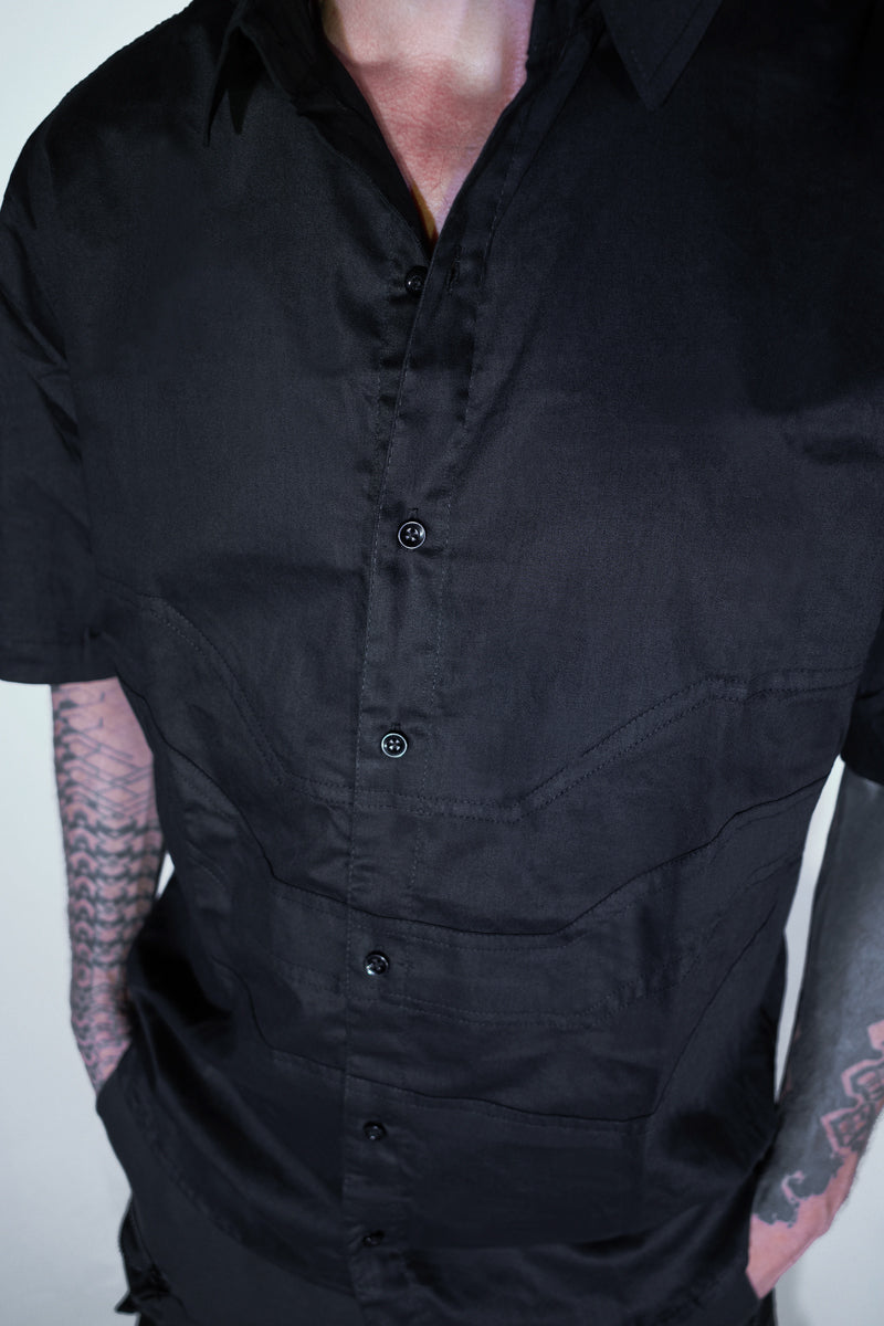 Black button shirt Matrix - TUNKSA