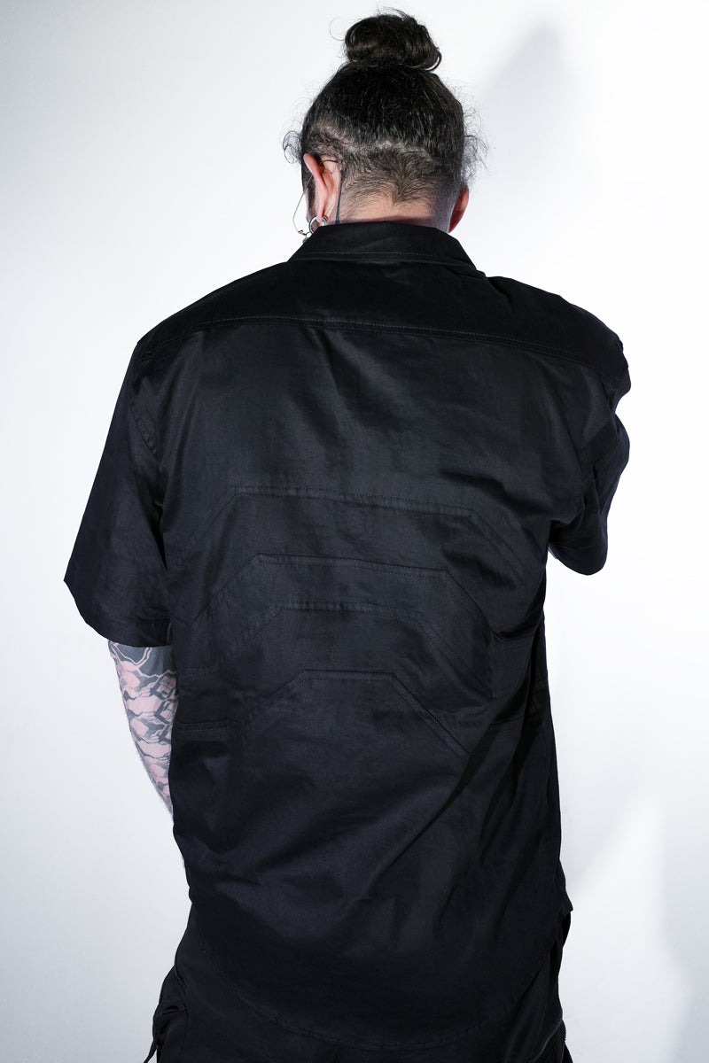 Black button shirt Matrix - TUNKSA